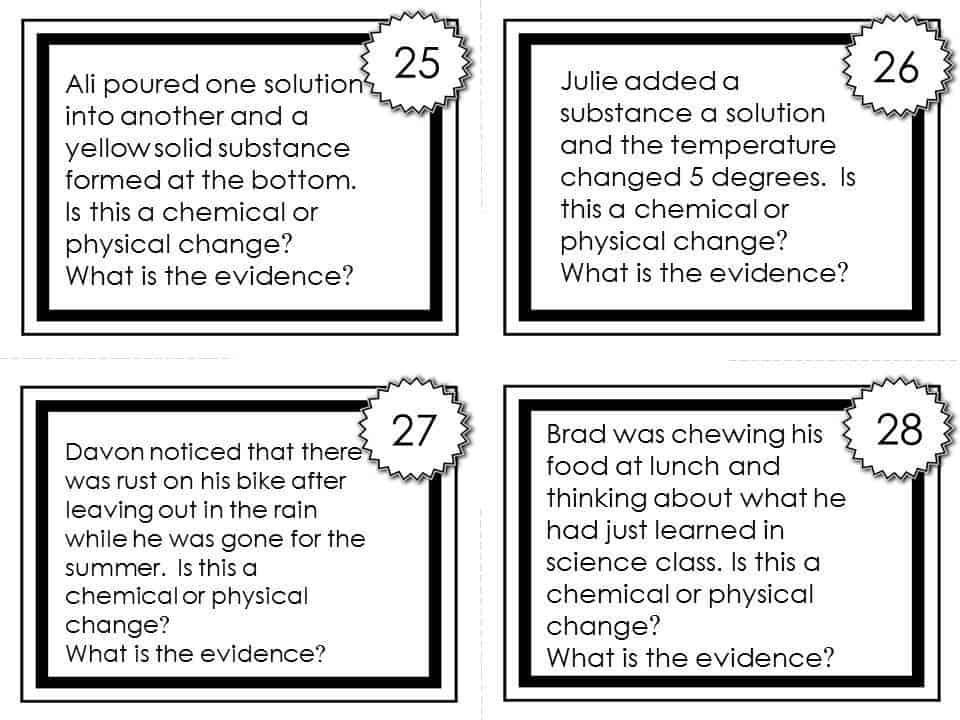 Chemistry Task Cards